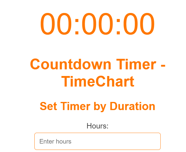 Online Timer Countdown for Study, Cooking, Exercise & Work| Time Chart